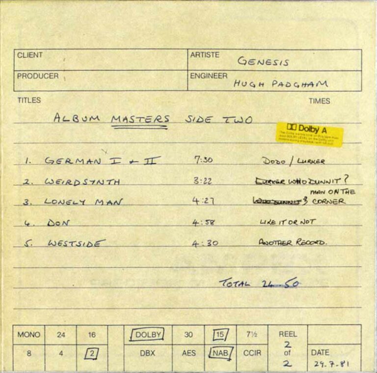 Genesis - Abacab (1981) - review : Genesis News Com [it]